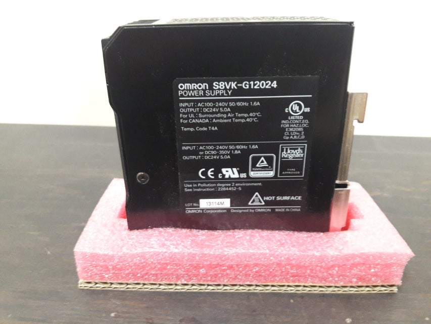 S8VK-G12024 Omron DC Power Supply, 24VDC, 5A, 50/60Hz